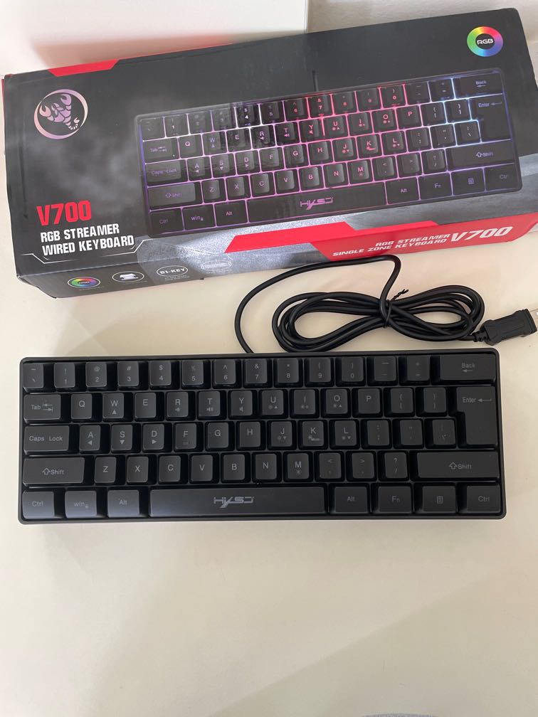 RGB V700 gaming keyboard 61 key, Computers & Tech, Parts & Accessories ...