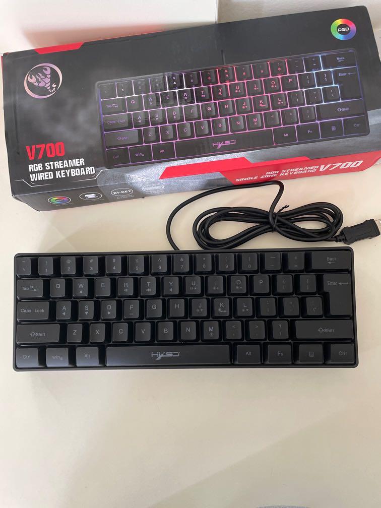 RGB V700 gaming keyboard 61 key, Computers & Tech, Parts & Accessories ...