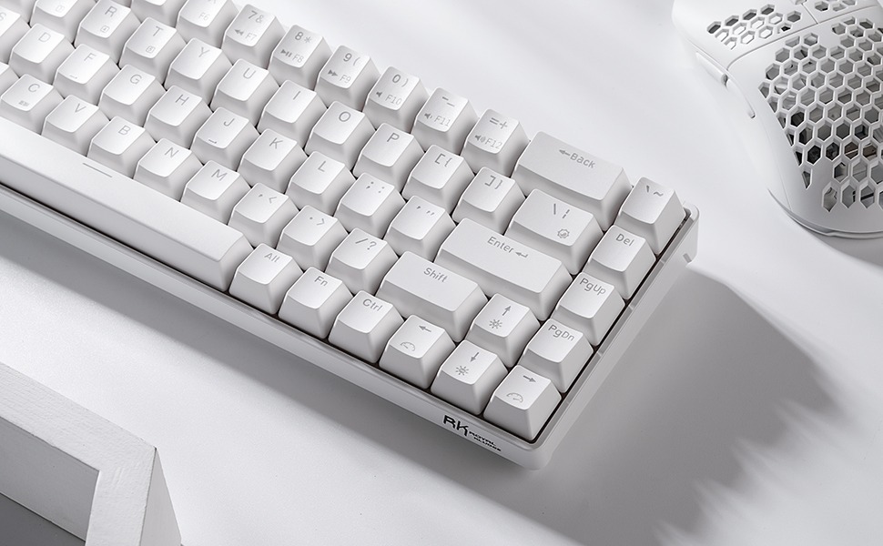 RK68 Gaming Mechanical Keyboard (White) 65% Layout Hotswappable ...