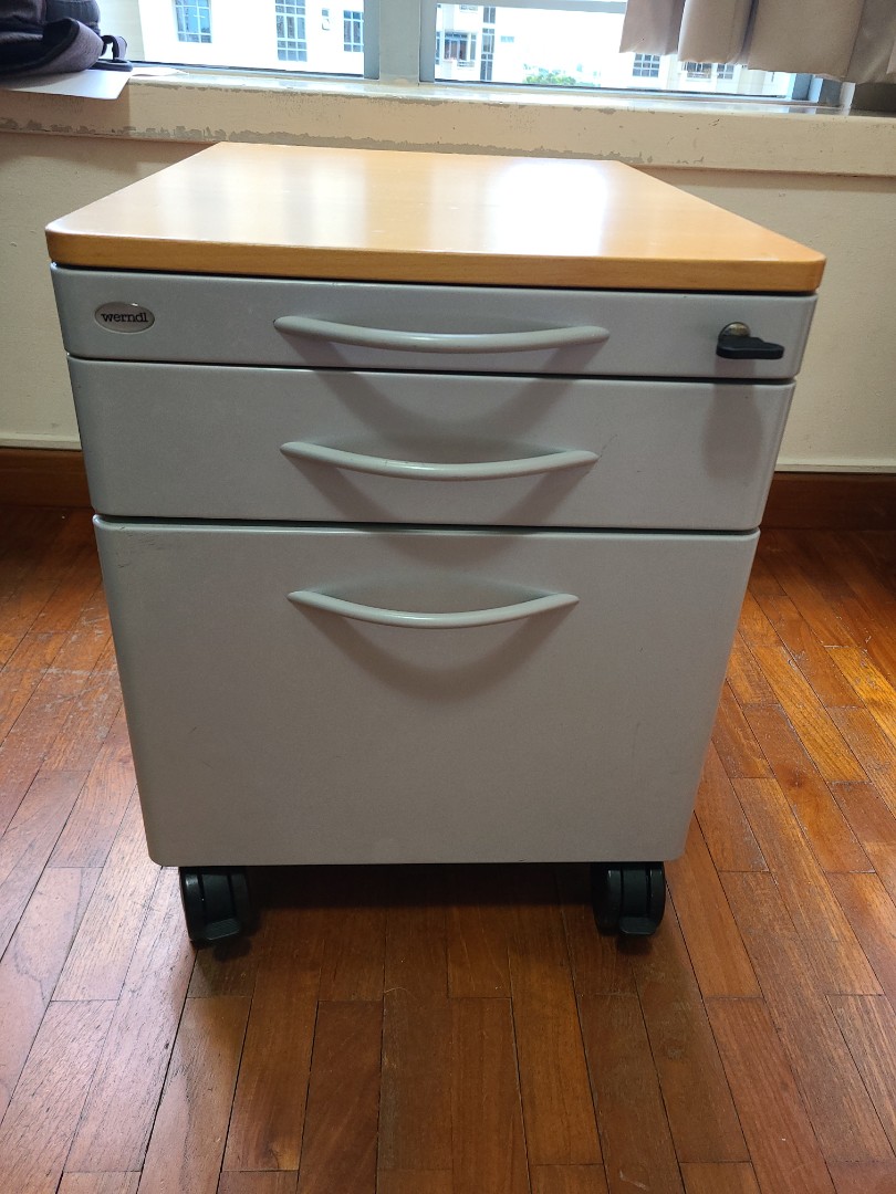 Rollable office cabinet desk storage - great condition, Furniture ...