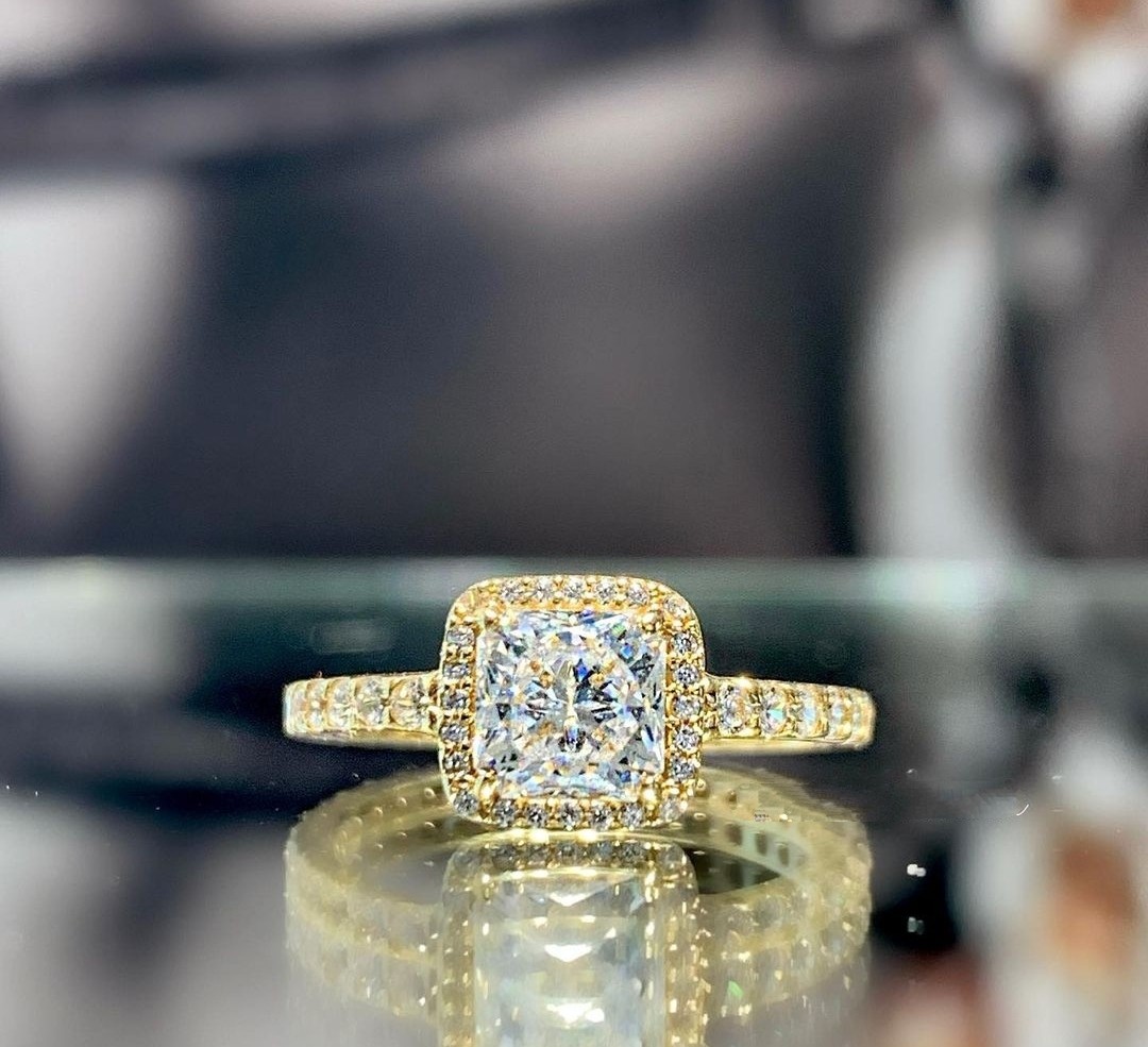 ‼️SALE‼️ AUTHENTIC PANDORA GOLD SHINE PLATED SQUARE RING. Actual pics ...