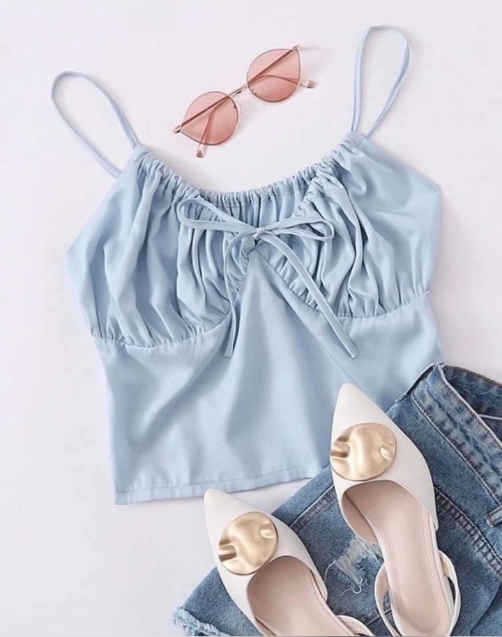 SHEIN BLUE TOP, Women's Fashion, Tops, Blouses on Carousell