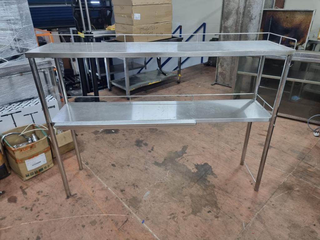 SHELF RACK STAINLESS STEEL 2 TIER OVERHEAD SHELF OVERHEAD RACK USED ...