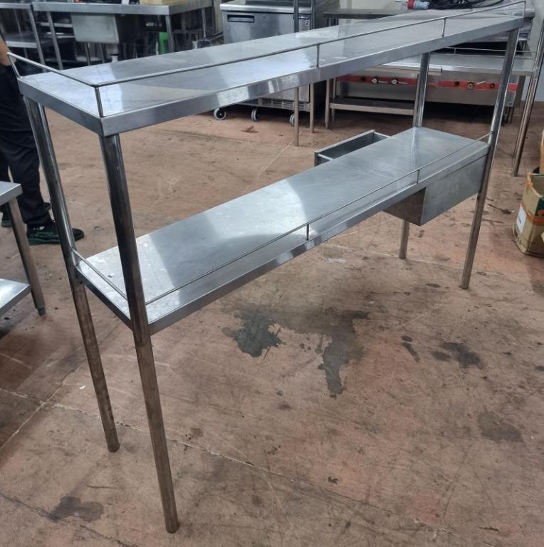 SHELF RACK STAINLESS STEEL 2 TIER OVERHEAD SHELF OVERHEAD RACK USED ...