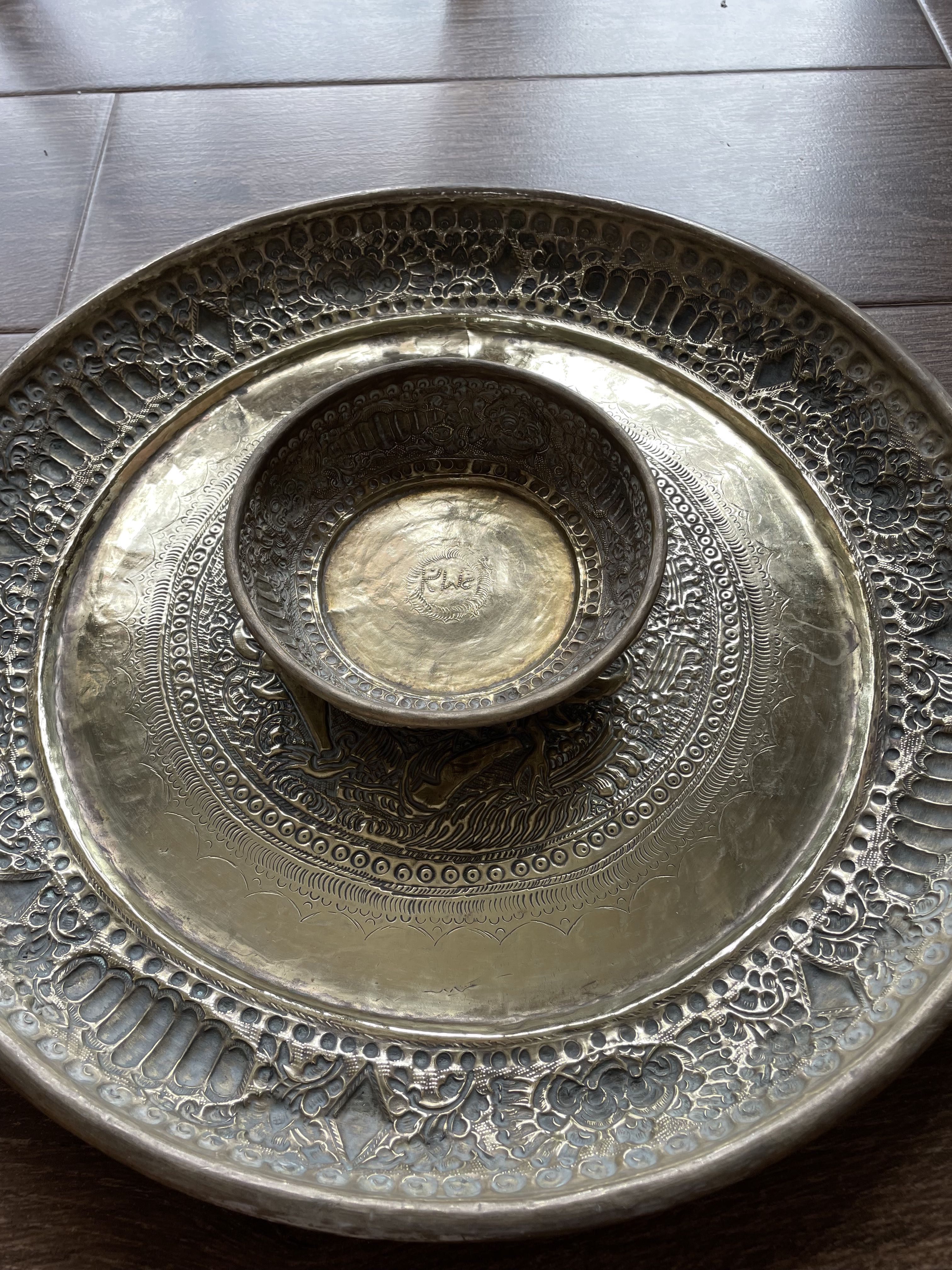 Silver Balinese plate and bowls, handcrafted, Hobbies & Toys ...