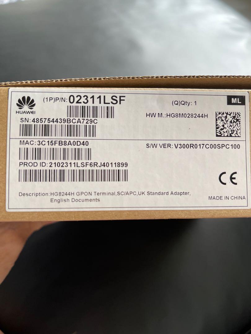 Singtel Huawei Optical Network Router, Computers & Tech, Parts ...
