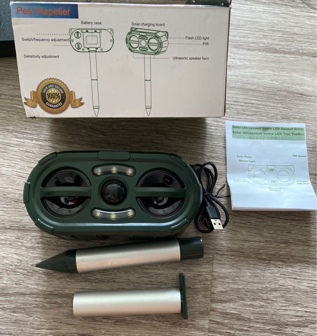 Solar pest repeller with PIR & ultrasonic speaker horn, Furniture ...