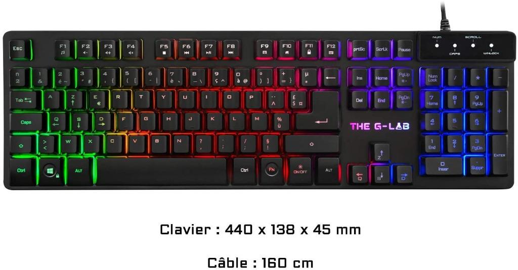 The G-LAB Combo KRYPTON – Wired Gaming Keyboard and Mouse RGB Backlit ...