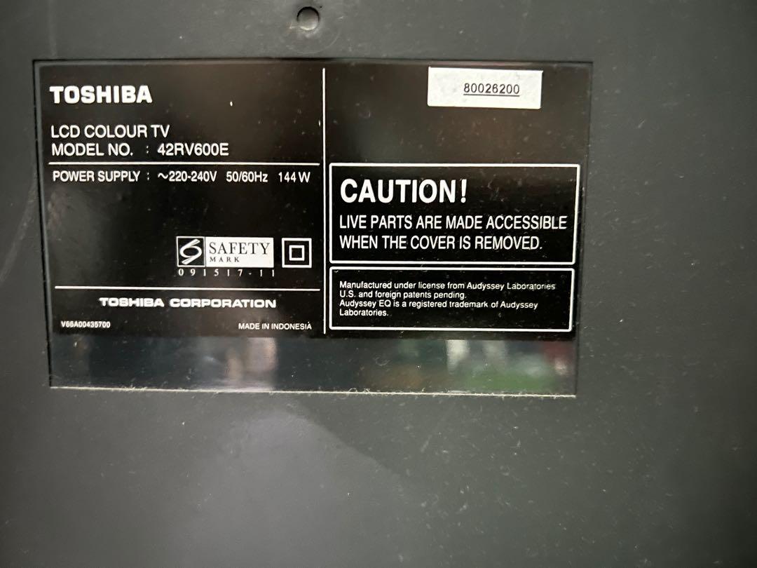 Toshiba 42 inch TV, TV & Home Appliances, TV & Entertainment, TV on ...