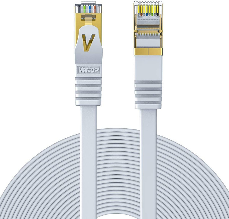 Veetop 5m/16.4ft Flat Cat7 Ethernet Cables High Speed 10Gbps RJ45 ...