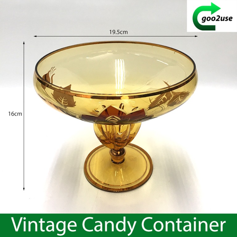 Vintage Glass Candy Container, Furniture & Home Living, Kitchenware ...