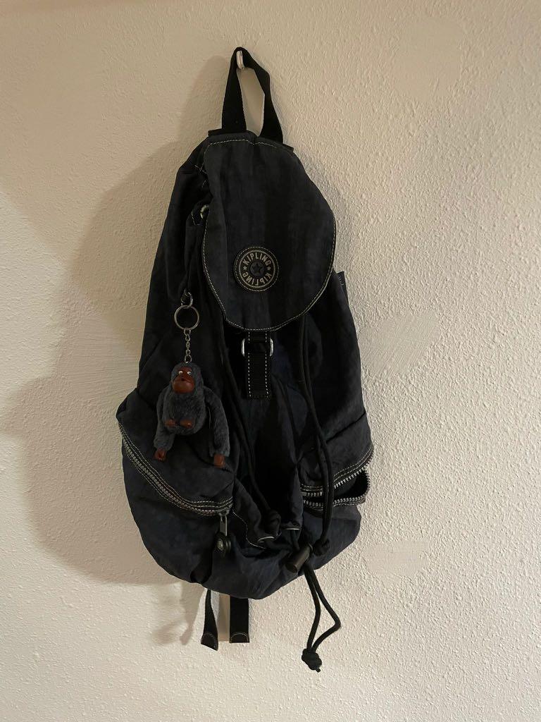 Vintage Kipling Rucksack Backpack - Black 90s style, Women's Fashion ...