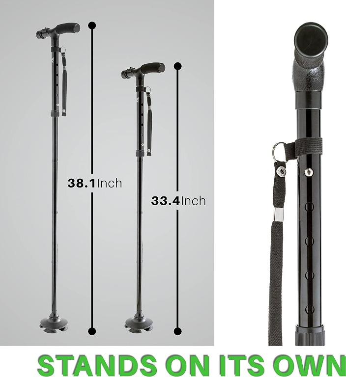Walking Cane by Dr. Maya with Free Portable Car Handle Tips & LED ...