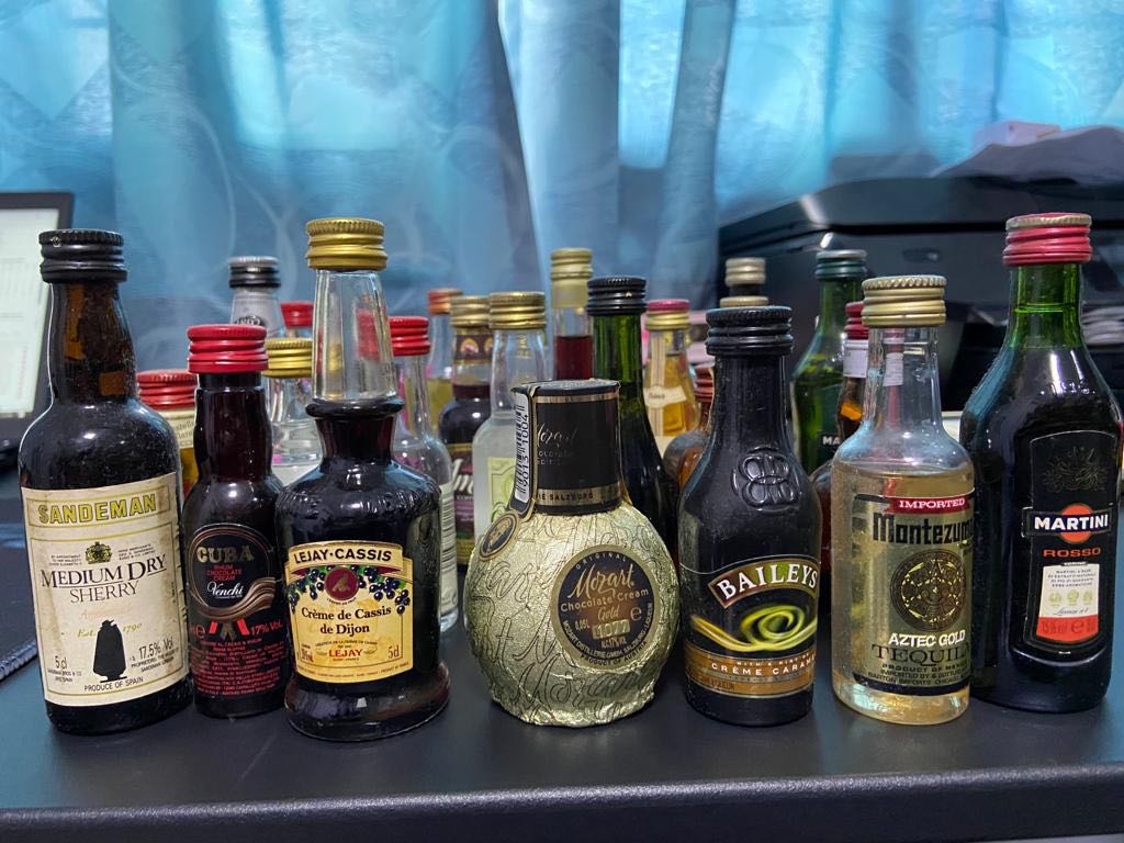 29 bottles bundle @ $70 Mini Alcohol Liquor Vodka Whiskey Martel ...