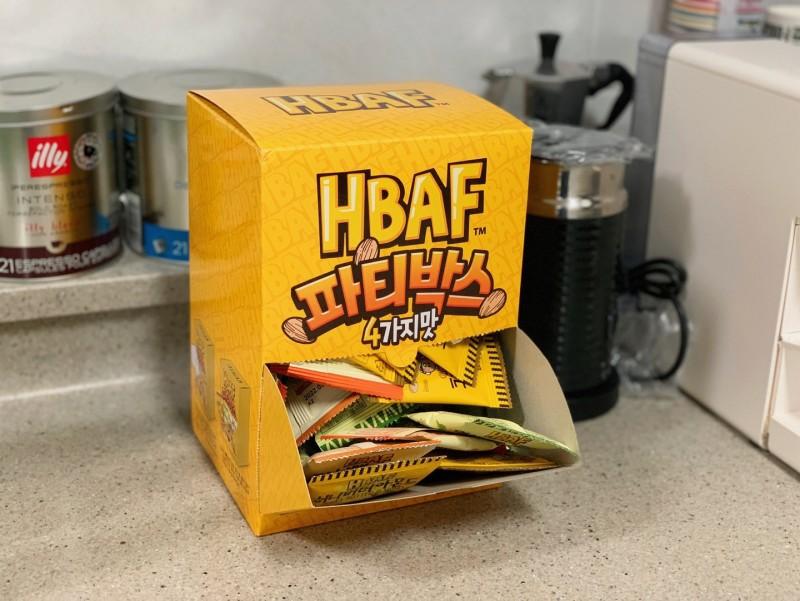 韓國零食 HBAF 杏仁果仁PARTY BOX (10g x 50), 嘢食 & 嘢飲, 包裝食物&即食食物 - Carousell