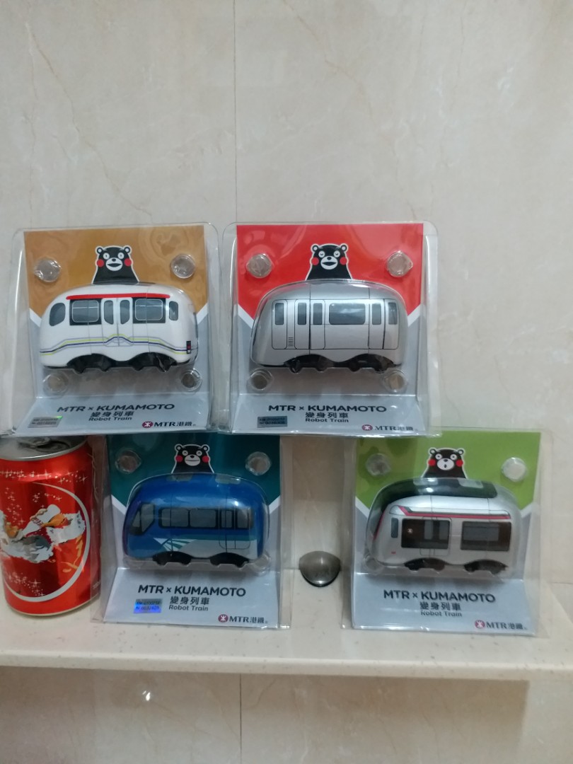 全新限量 香港鐵路 Kumamoto x MTR變身列車1套4架車熊本熊, 興趣及遊戲, 玩具 & 遊戲類 - Carousell