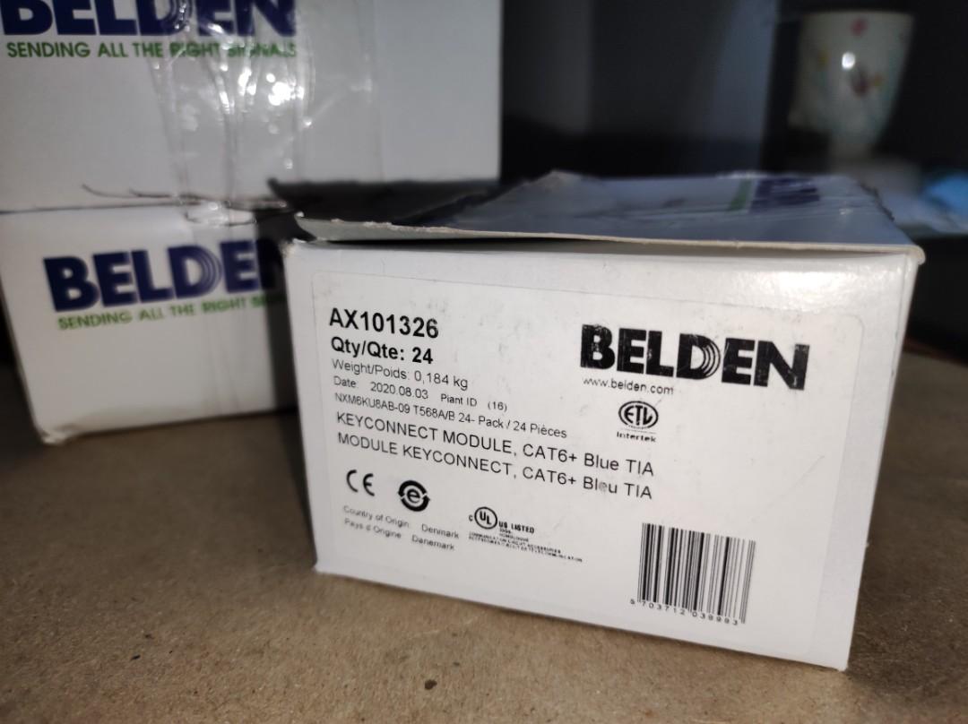 BELDEN Information Outlet Cat6 IO Black/White/Red keystone jack Modular ...