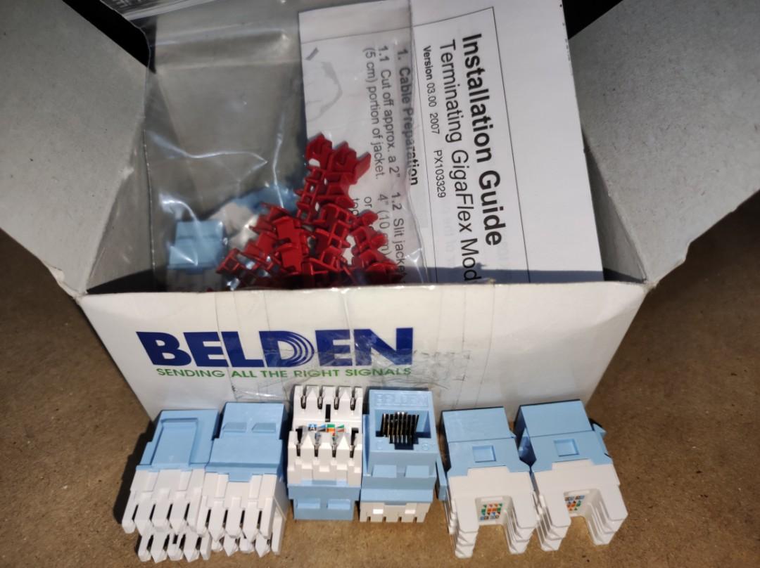 BELDEN Information Outlet Cat6 IO Black/White/Red keystone jack Modular ...