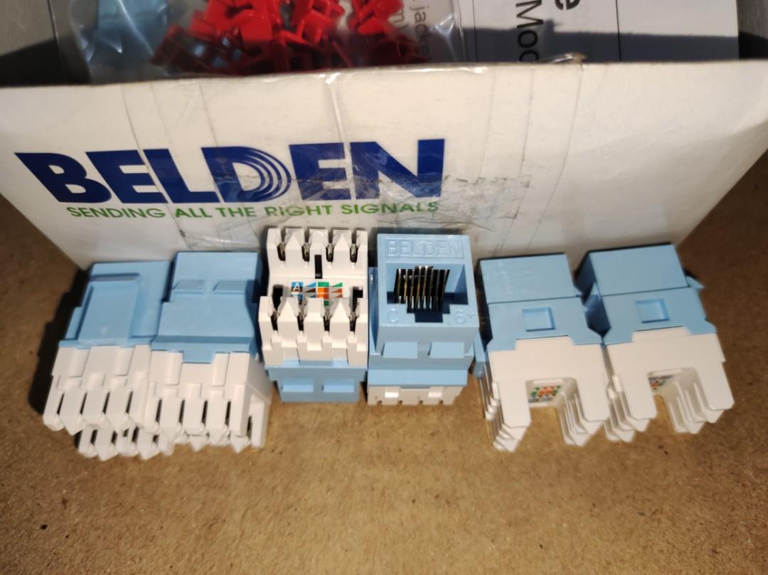 BELDEN Information Outlet Cat6 IO Black/White/Red keystone jack Modular ...