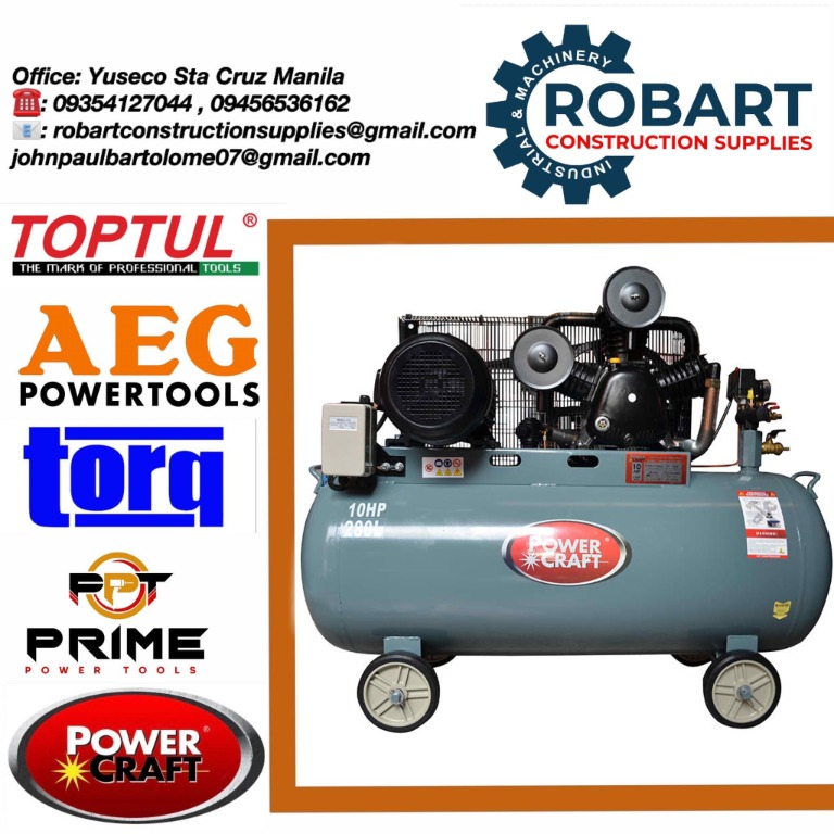 Belt driven compressor 10hp|200 liters horizontal, Commercial ...