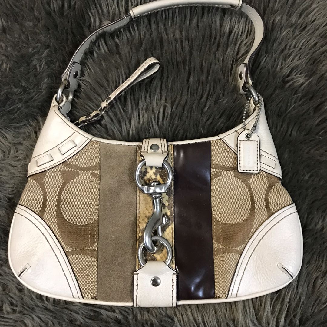 Coach Hampton Signature Python Bag, Women's Fashion, Bags & Wallets ...