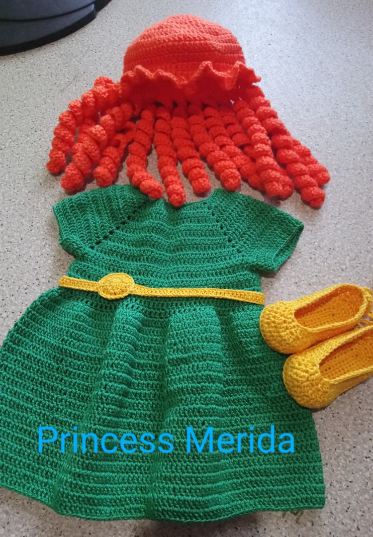 Crochet princess merida costume, Babies & Kids, Babies & Kids Fashion ...