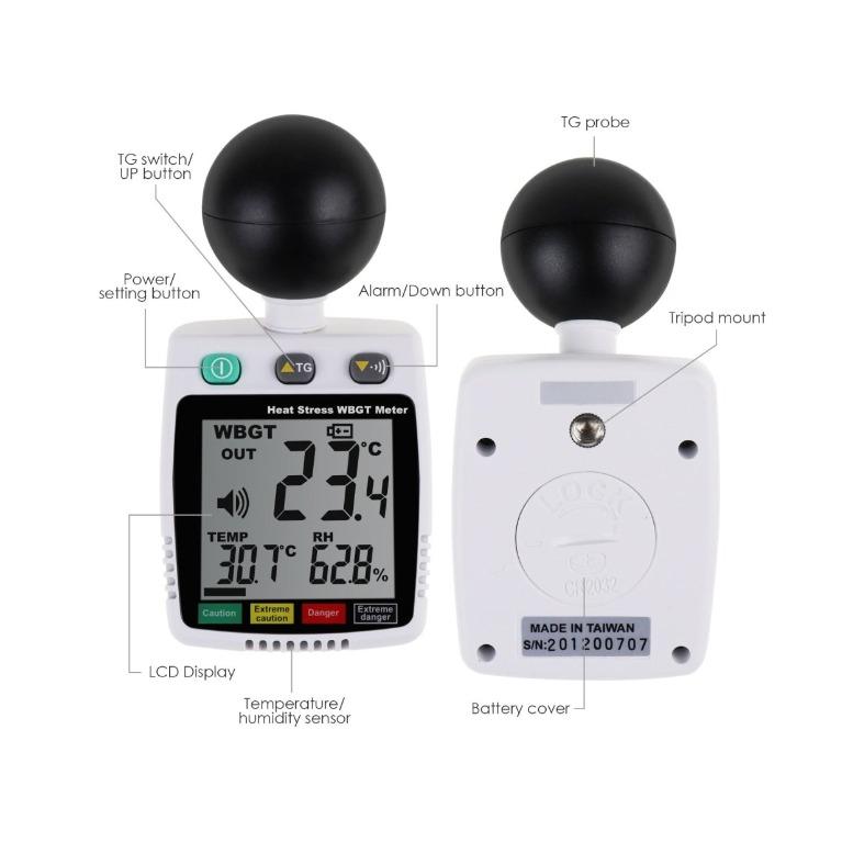 Heat Stress WBGT Meter, Wet Bulb Globe Temperature, Tenmars, TM-288, Commercial & Industrial ...