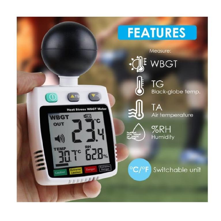 Heat Stress WBGT Meter, Wet Bulb Globe Temperature, Tenmars, TM-288 ...