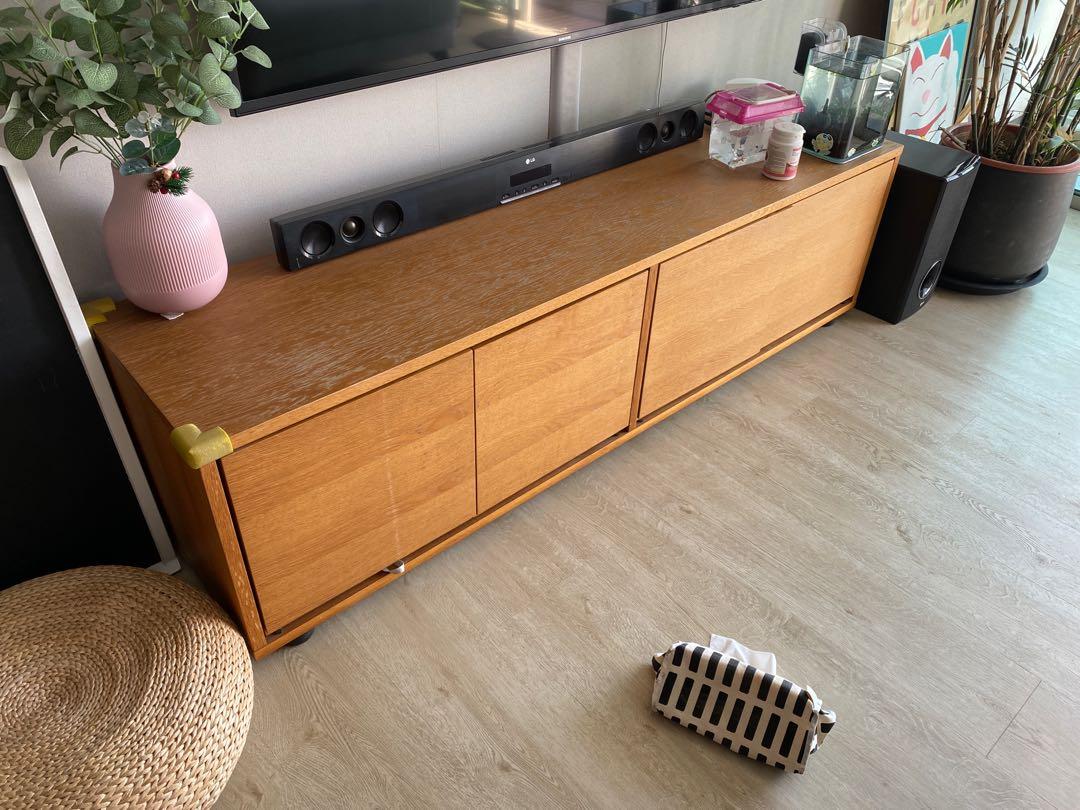 MUJI WOODEN AV RACK TV CONSOLE (163cm), Furniture & Home Living ...