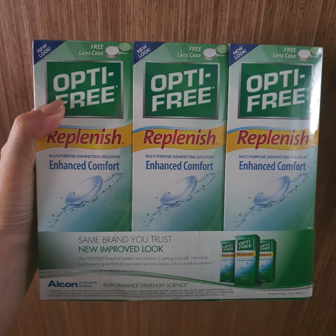 Opti-Free Replenish, 3x300ml plus 60ml for FREE, Beauty & Personal Care ...