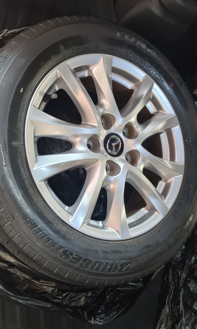 Original Mazda 3 rims 16" with tyres, Car Accessories, Tyres & Rims on ...