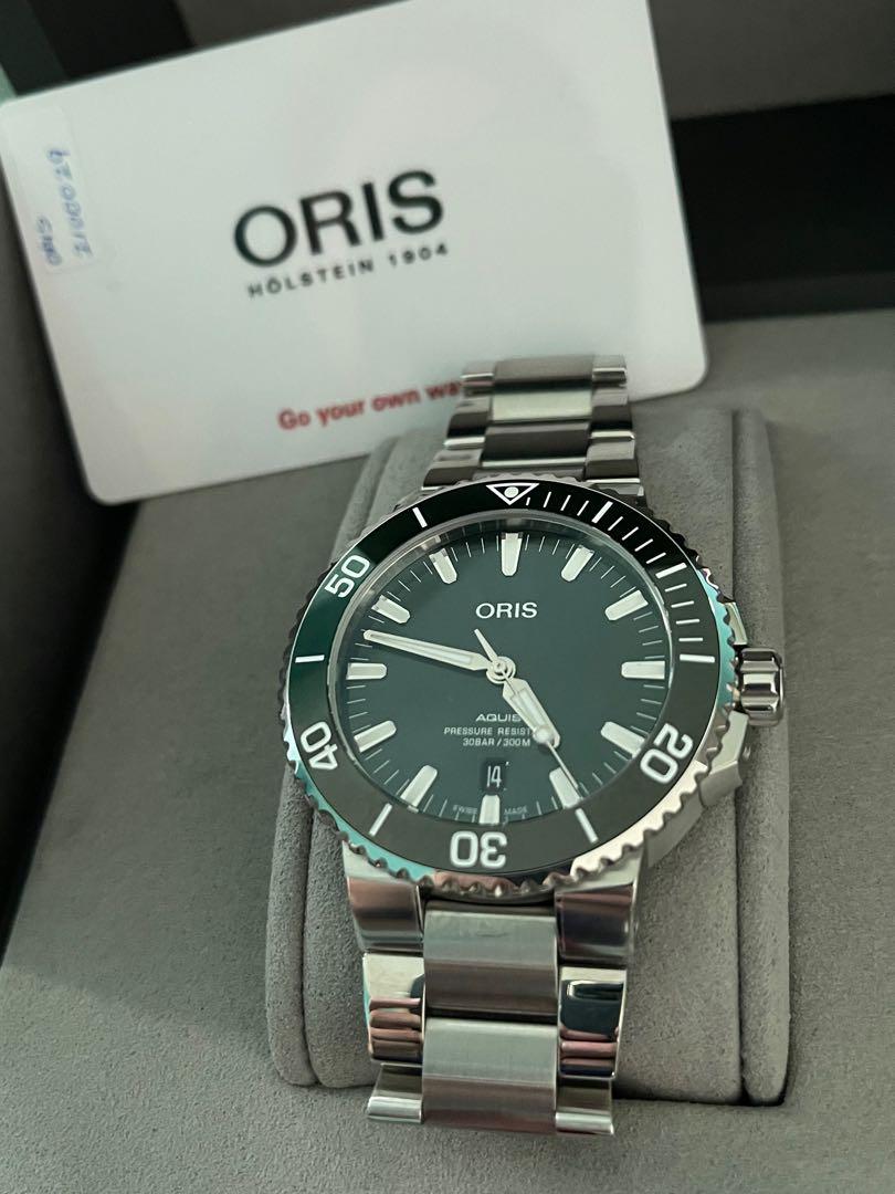 Oris Aqius 43mm green dial face, Luxury, Watches on Carousell