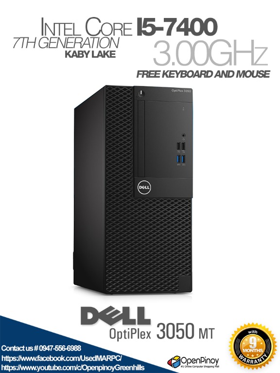 Preowned Intel Core i5-7400 Dell Desktop (For Work or Online School ...