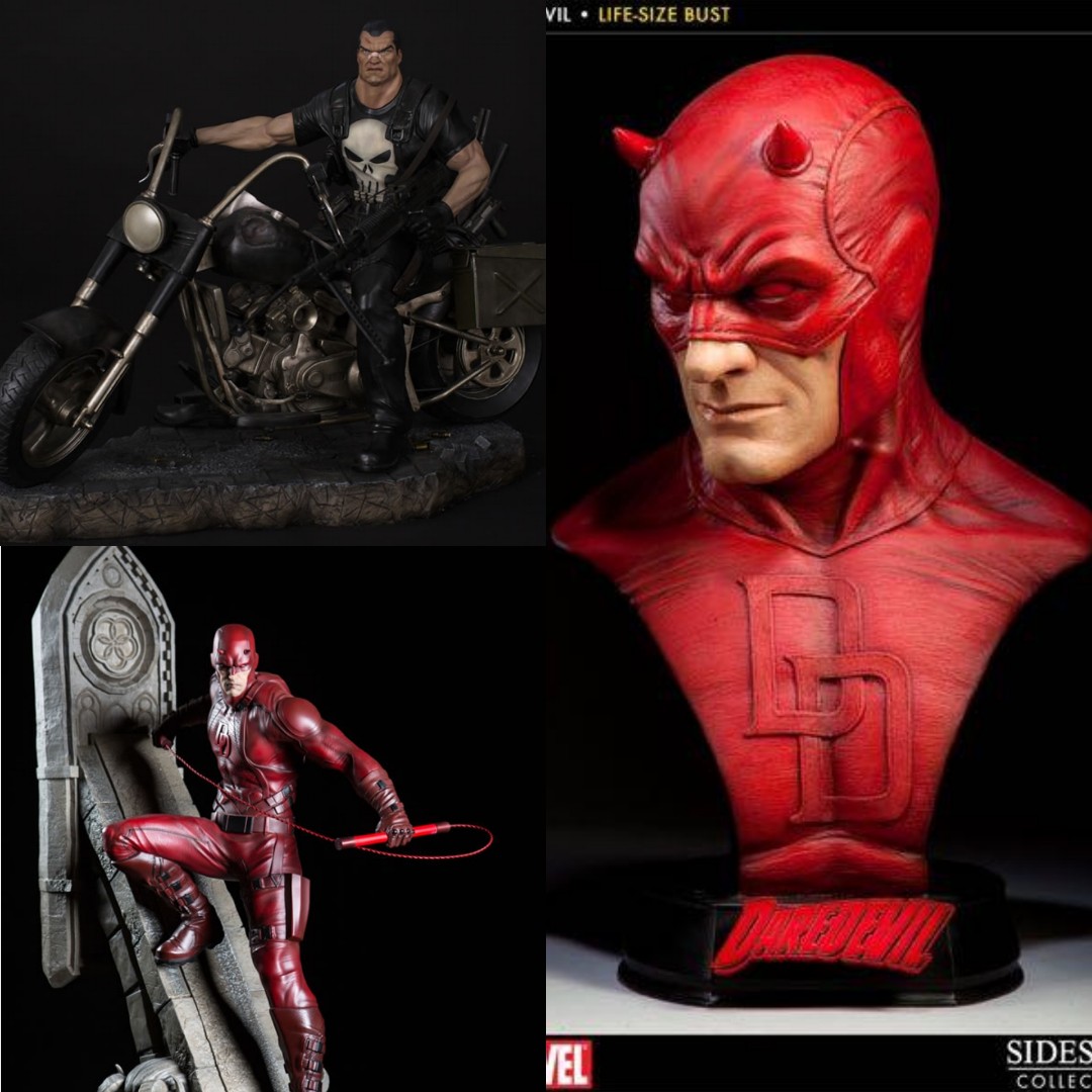Set of 3 Sideshow XM studios Daredevil bust punisher statues 1/4 scale ...