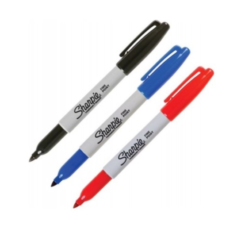 SHARPIE | BLACK / ROYAL BLUE | FINE TIP 1.0mm | USA | PERMANENT MARKERS ...