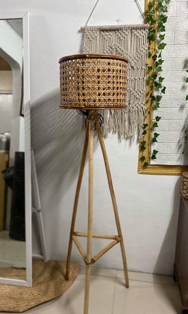 Solihiya Rattan Floor Lamp 5ft, Furniture & Home Living, Lighting ...
