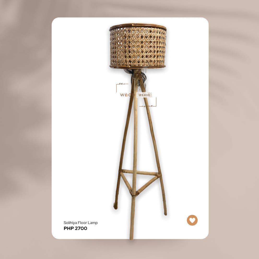 Solihiya Rattan Floor Lamp 5ft, Furniture & Home Living, Lighting ...