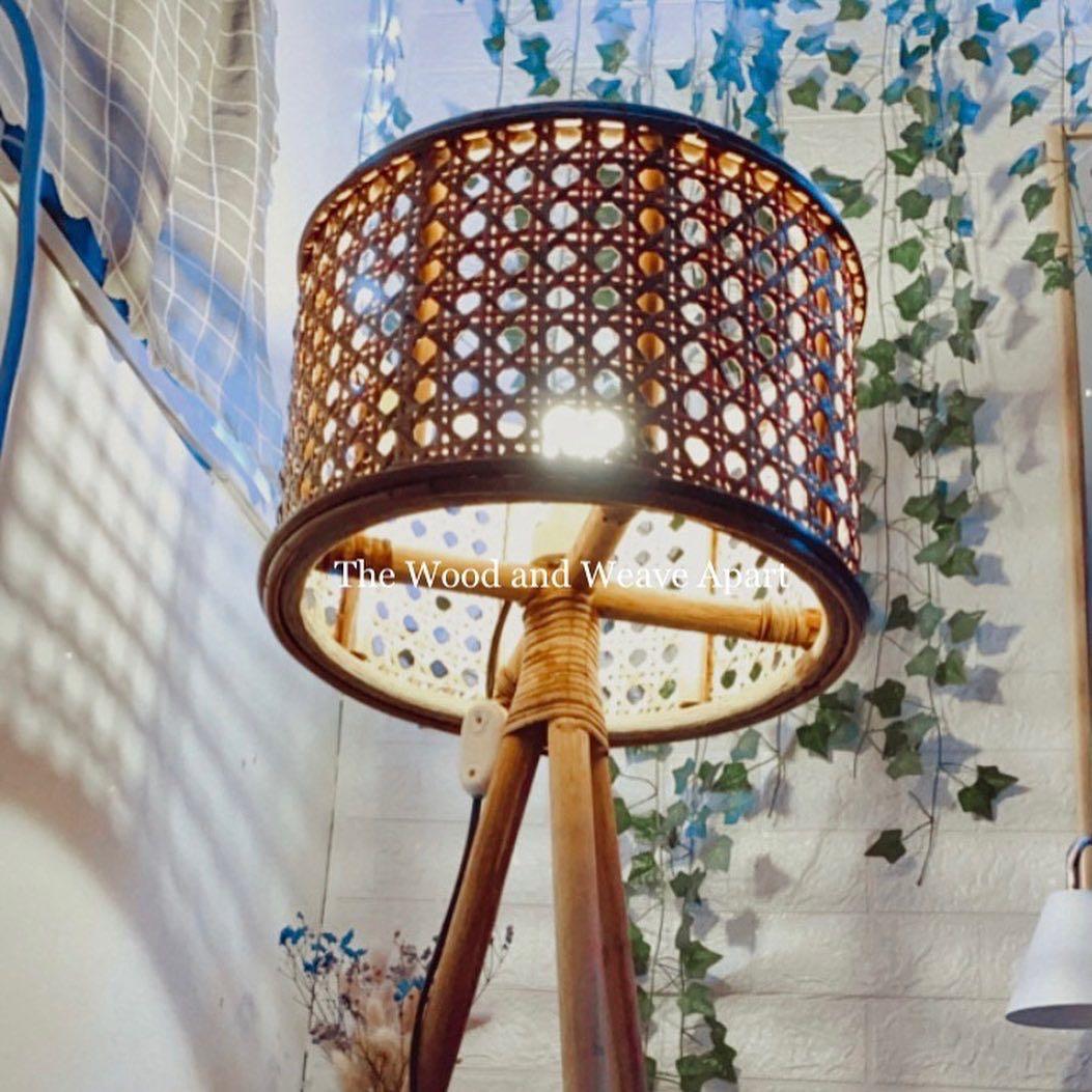 Solihiya Rattan Floor Lamp 5ft, Furniture & Home Living, Lighting ...