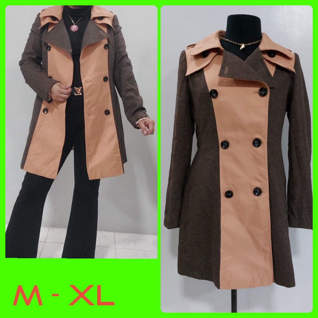 TRENCH COAT TWO TONED, Women's Fashion, Coats, Jackets and Outerwear on ...