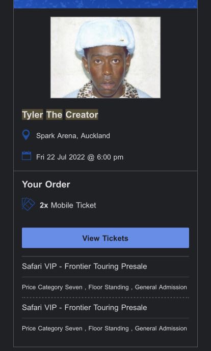 Tyler The Creator Concert Tickets, Tickets & Vouchers, Event Tickets on ...