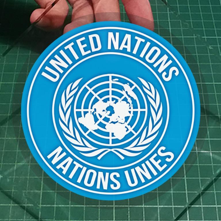 United Nations / Nations Unies UN . Static Cling Car Decals . 11cm ...