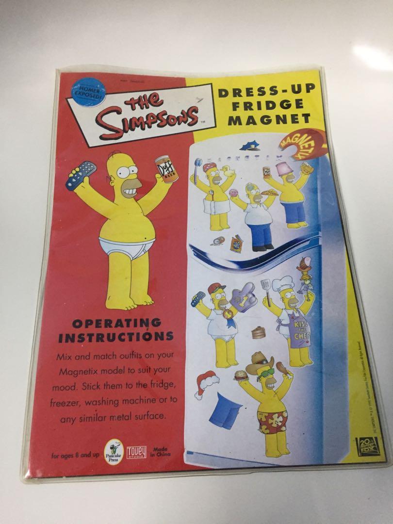VINTAGE 1998 THE SIMPSONS (HOMER) DRESS UP FRIDGE MAGNET, Hobbies ...