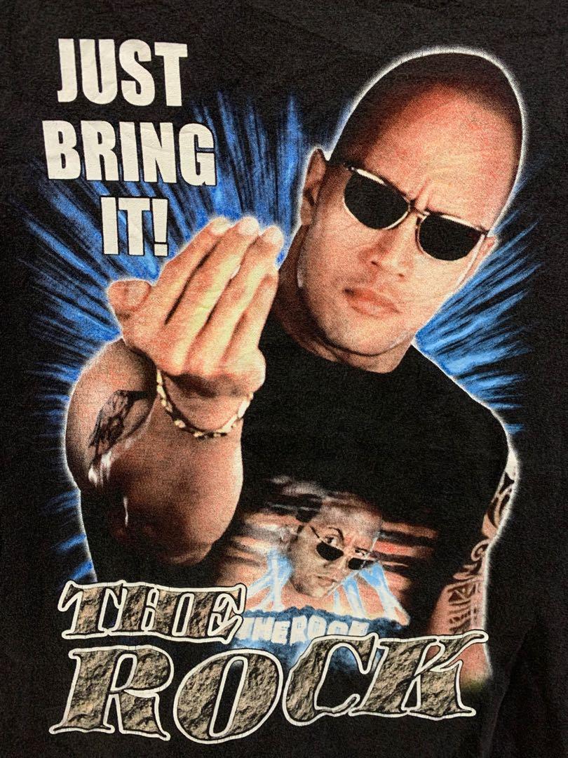 Vintage Bootleg The Rock WWE Tshirt, Men's Fashion, Tops & Sets ...