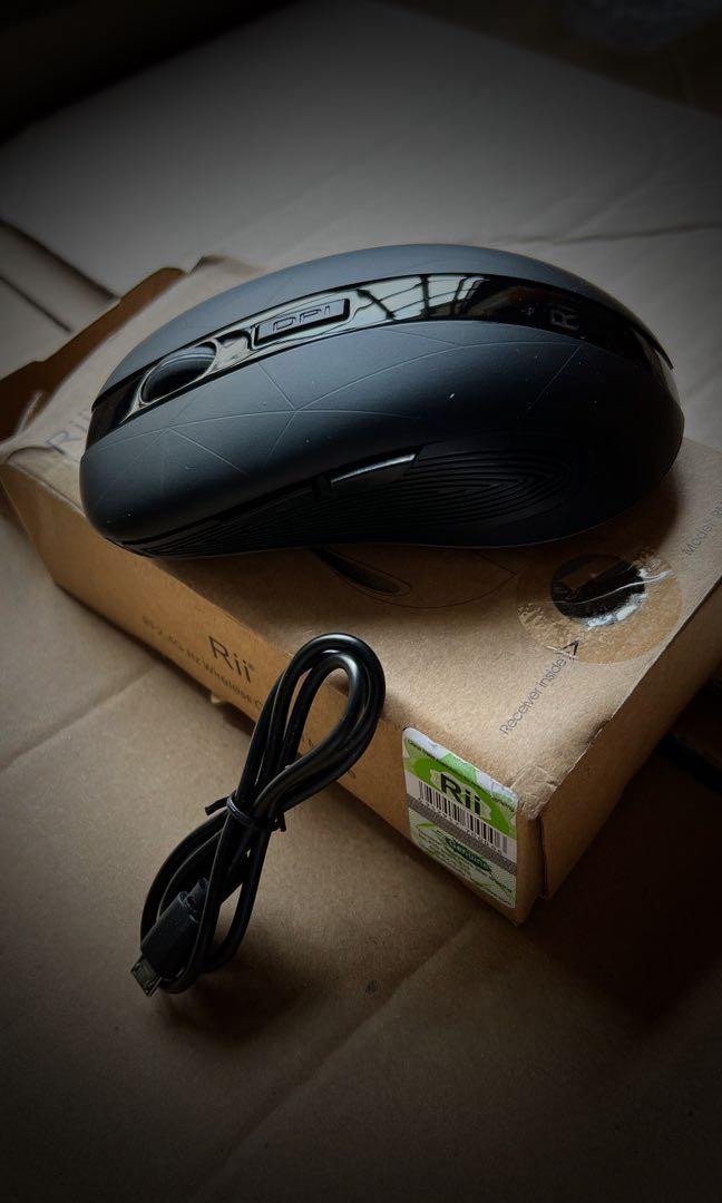 Rii RM200 RGB Wireless Mouse 2.4G Wireless Mouse 5 Buttons Rechargeable ...