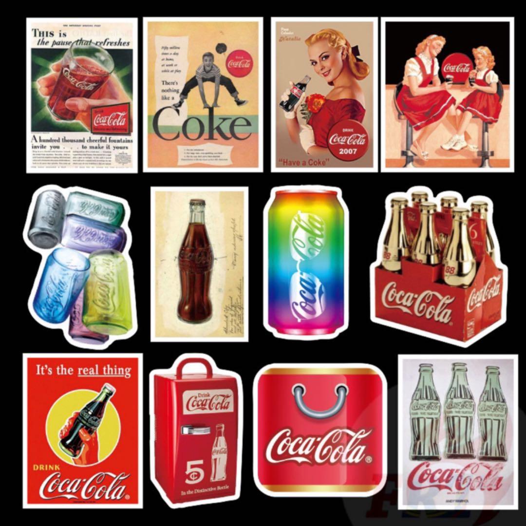 50pcs Coca-Cola Decal Stickers (Glossy), Hobbies & Toys, Stationery ...