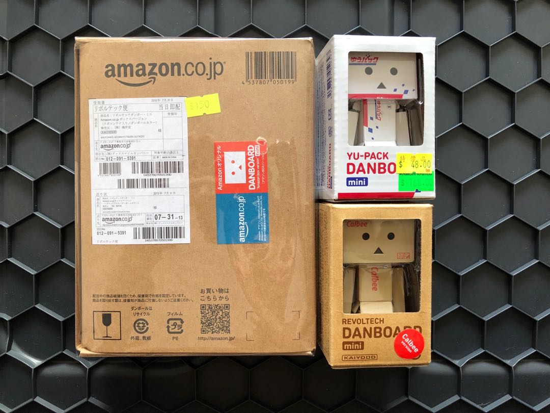 已開 海洋堂 Kaiyooo 山口式 Danboard Mini 亞馬遜限定 及 Calbee版 及 日本郵局版 紙箱人 三盒, 興趣及遊戲 ...
