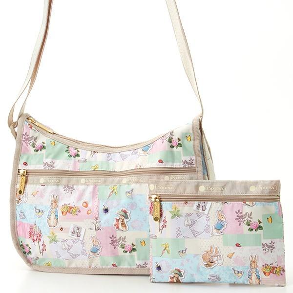 日本 LeSportsac X 彼得兔 Peter Rabbit 粉彩拼色尼龍布 CLASSIC HOBO 斜咩袋, 女裝, 手袋及銀包, 單 ...