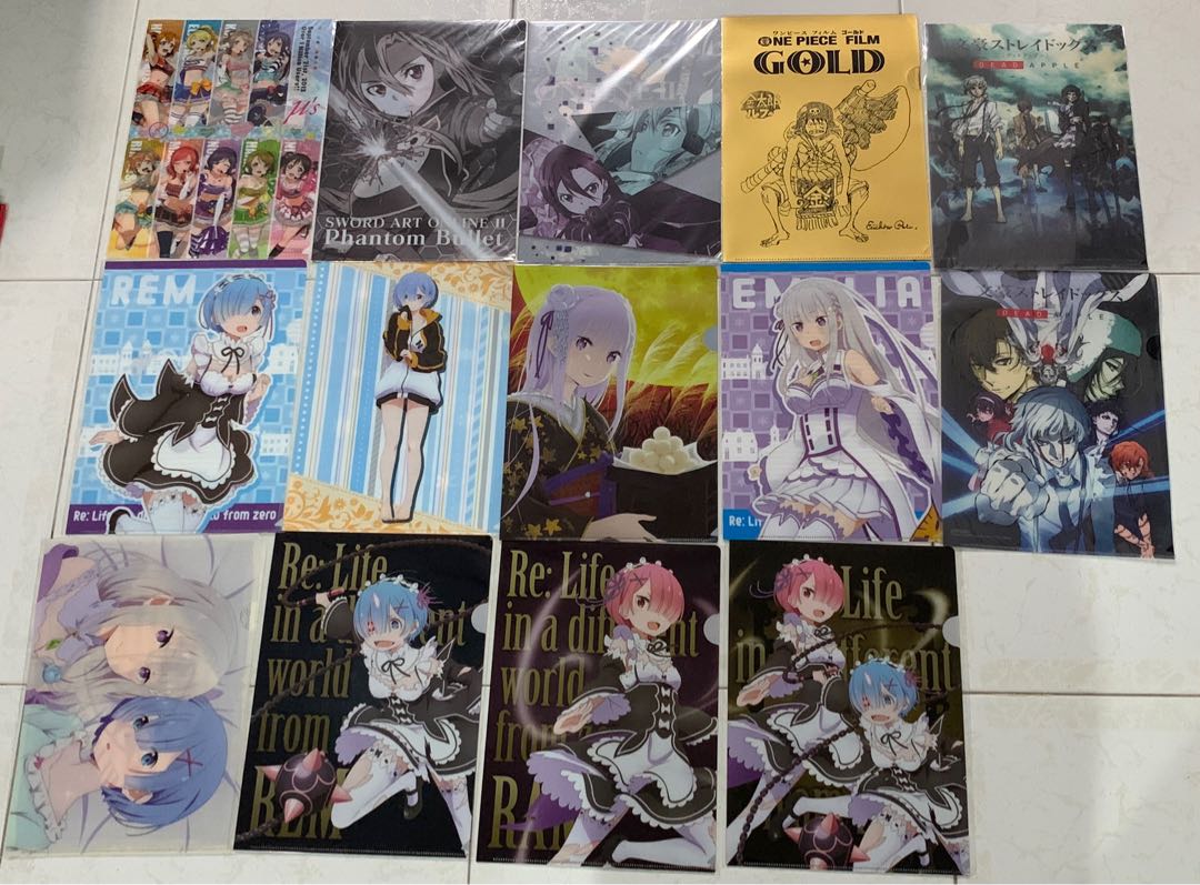 Assorted Anime Clear Files Re:Zero / Sword Art Online (SAO) / Attack on ...