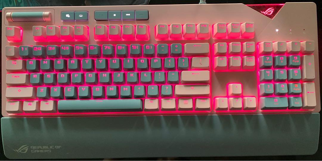 Asus ROG Strix Flare Pink Limited Edition Gaming Mechanical Keyboard ...