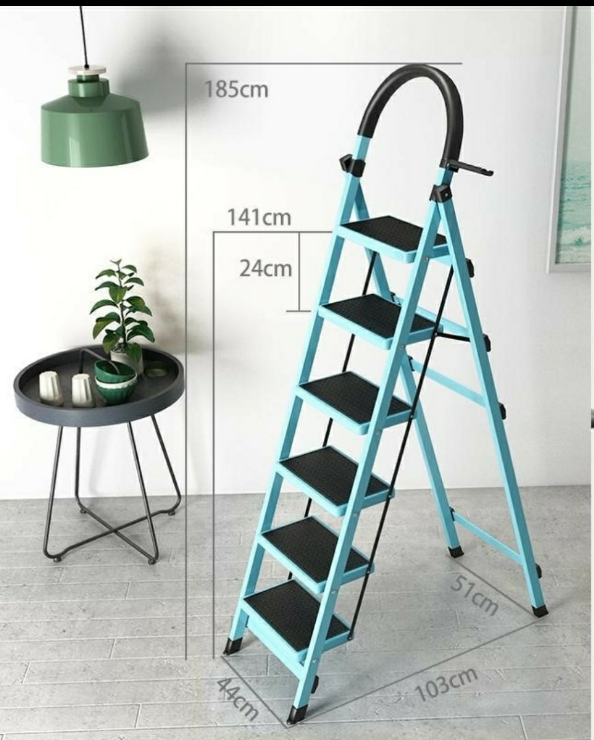 Blue 6 steps ladder, Furniture & Home Living, Home Improvement ...